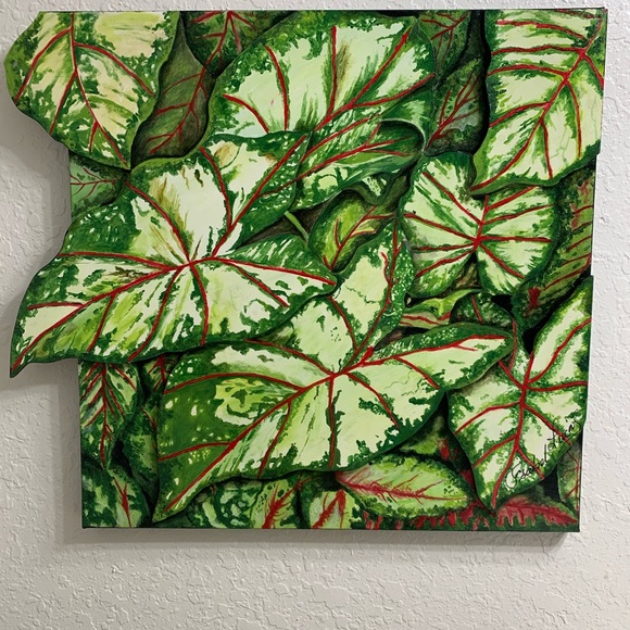 Art | 3d Original Caladium Leaf Painting | Poshmark